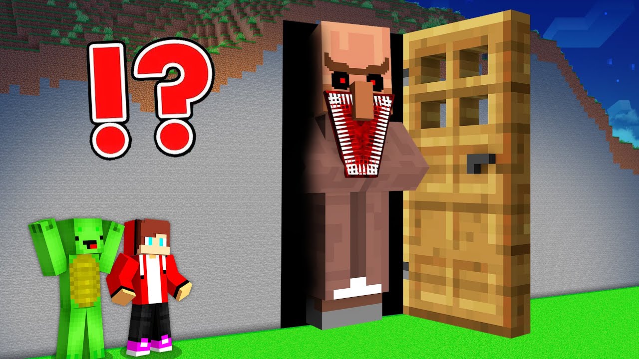JJ and Mikey Found SCARY VILLAGER's DOOR in Minecraft Maizen - Minecraft videos
