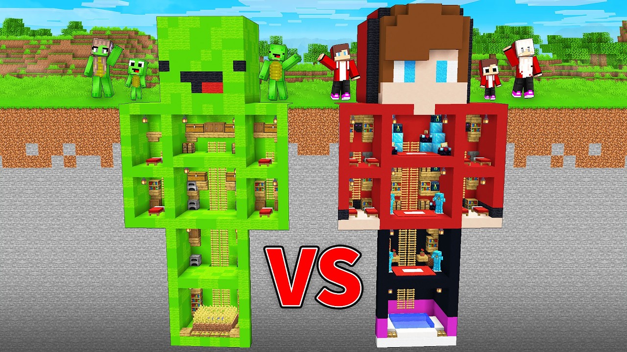 JJ's RICH vs Mikey's POOR Secret Underground Base Batte in Minecraft ...