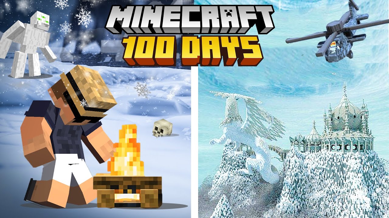 Minecraft 100 DAYS in snow mountain with zero visibility.. - Minecraft ...