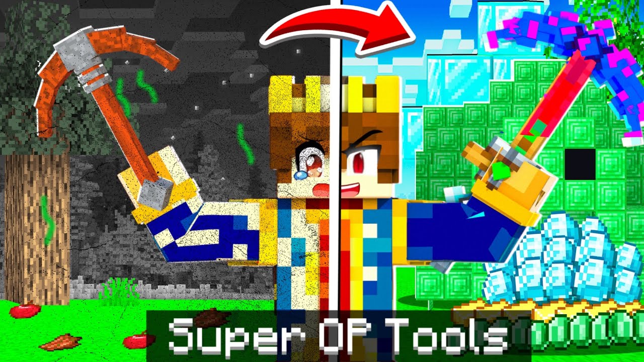Minecraft But YOU CAN TRANSFORM SUPER OP TOOLS !! - Minecraft videos