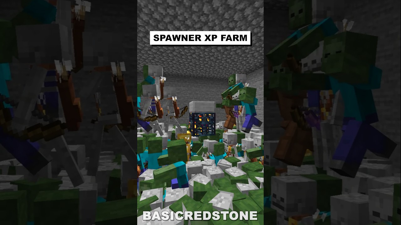 Minecraft Mob Spawner XP Farm! #minecraft #shorts - Minecraft videos