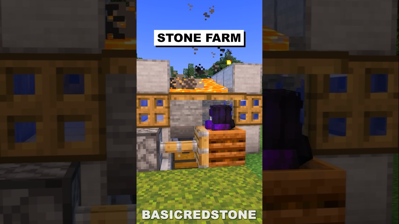 Minecraft Stone Farm! #shorts #minecraft - Minecraft videos