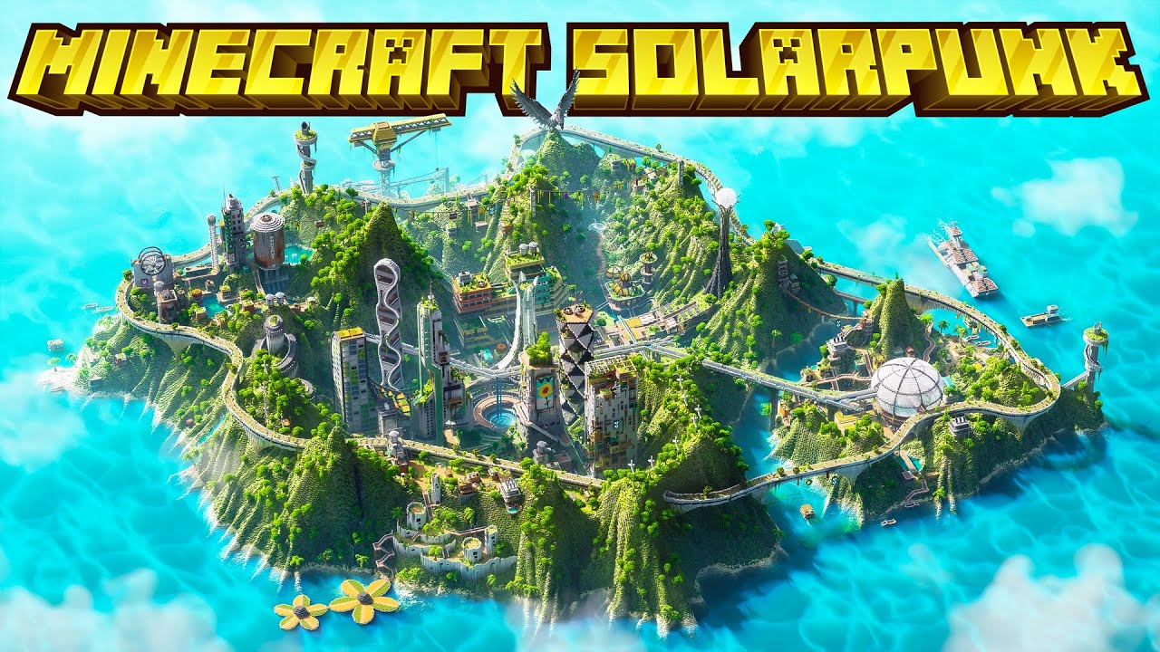 Solarpunk City of the Future in Minecraft - Minecraft videos