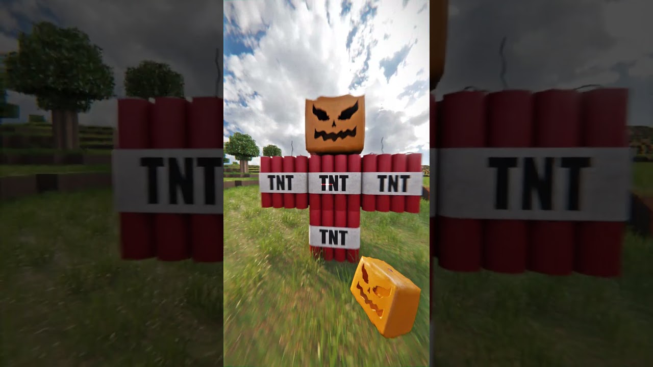 TNT Golem in Realistic Minecraft RTX #shorts #minecraft - Minecraft videos