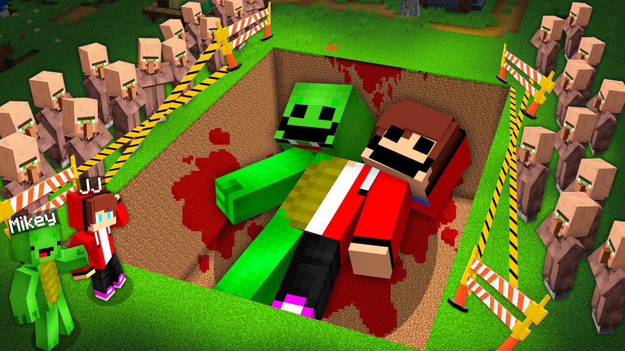 Two Heads Jj And Mikey Buried Alive In Minecraft Maizen Minecraft Videos