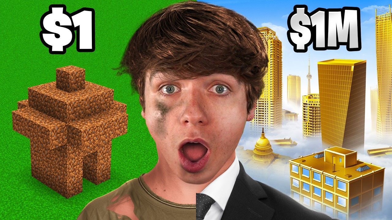 $1 vs $1,000,000 City in Minecraft! - Minecraft videos