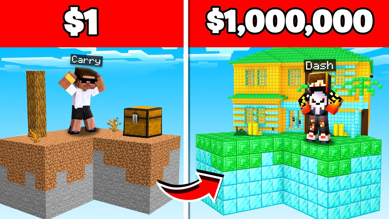 $1 vs $1,000,000 Million CHUNK in MINECRAFT - Minecraft videos