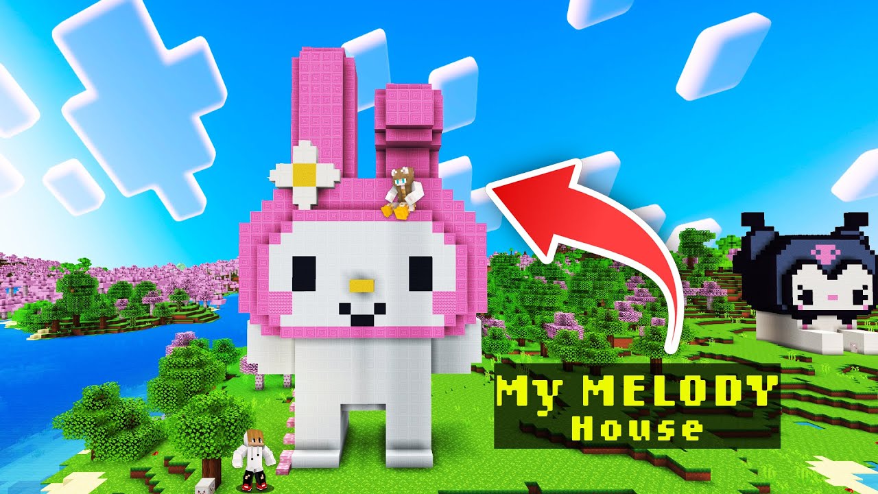 BUILDING A Cute My MELODY House in Minecraft ( Tagalog ) - Minecraft videos