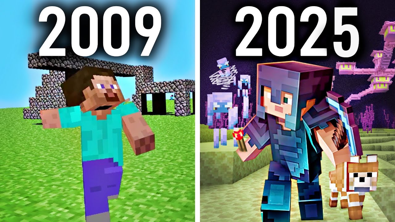 Evolution of Minecraft 2009-2025 (1.22 Update) - Minecraft videos