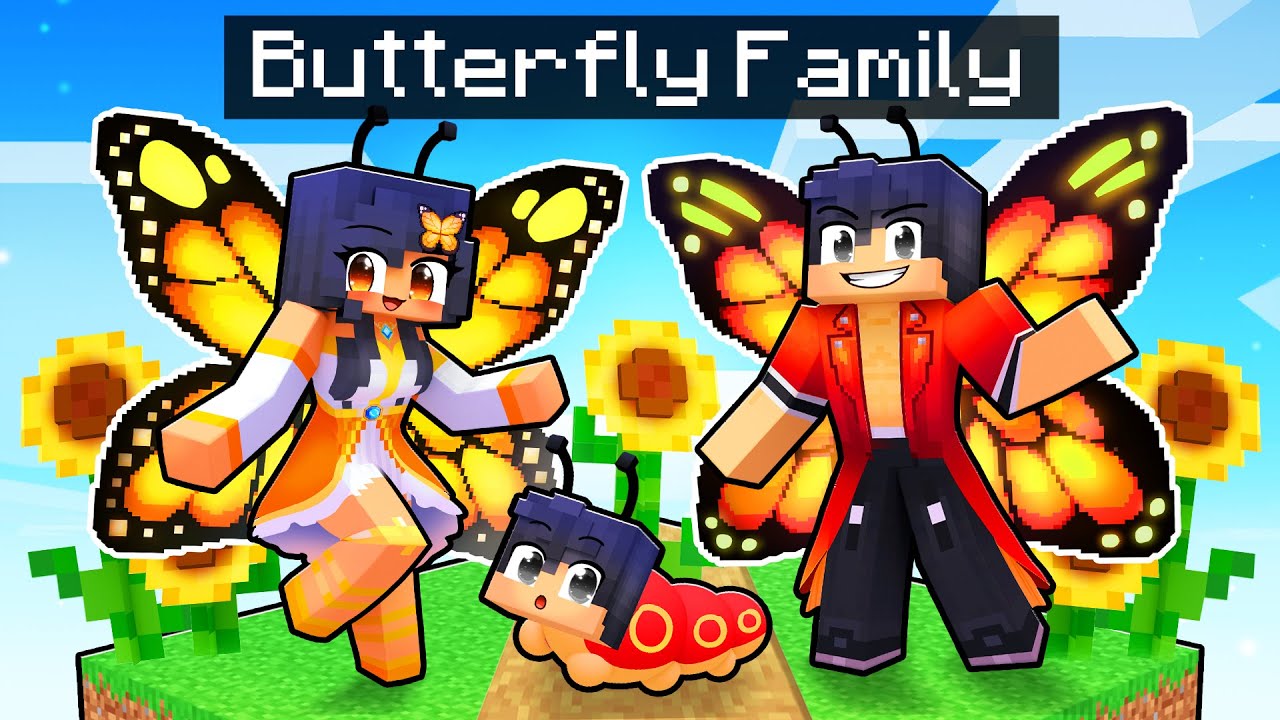 Having a BUTTERFLY FAMILY in Minecraft! - Minecraft videos