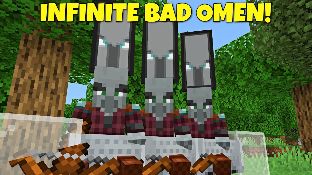 How To Upgrade Your Raid Farm With INFINITE Bad Omen! Minecraft Bedrock ...