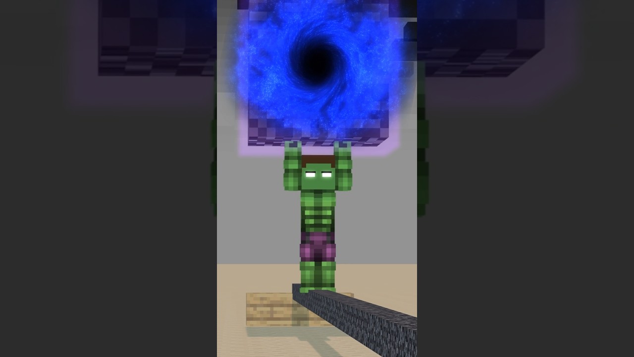 Hulk-Brine Lifts a Black Hole Bedrock #minecraft #shorts #herobrine ...