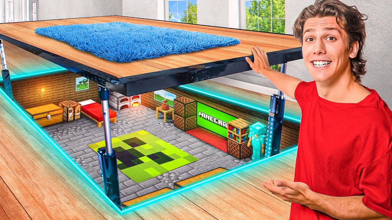 I Built A SECRET Minecraft World In REAL Life! - Minecraft videos