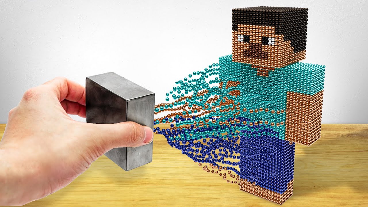I Built Minecraft using Magnets IRL - Minecraft videos