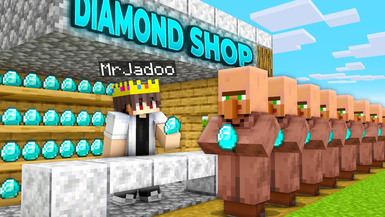I Opened a DIAMOND SHOP for Villagers in Minecraft - Minecraft videos