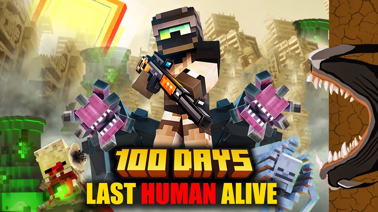 I Survive 100 Days LAST HUMAN ALIVE in Minecraft Hardcore - Minecraft videos