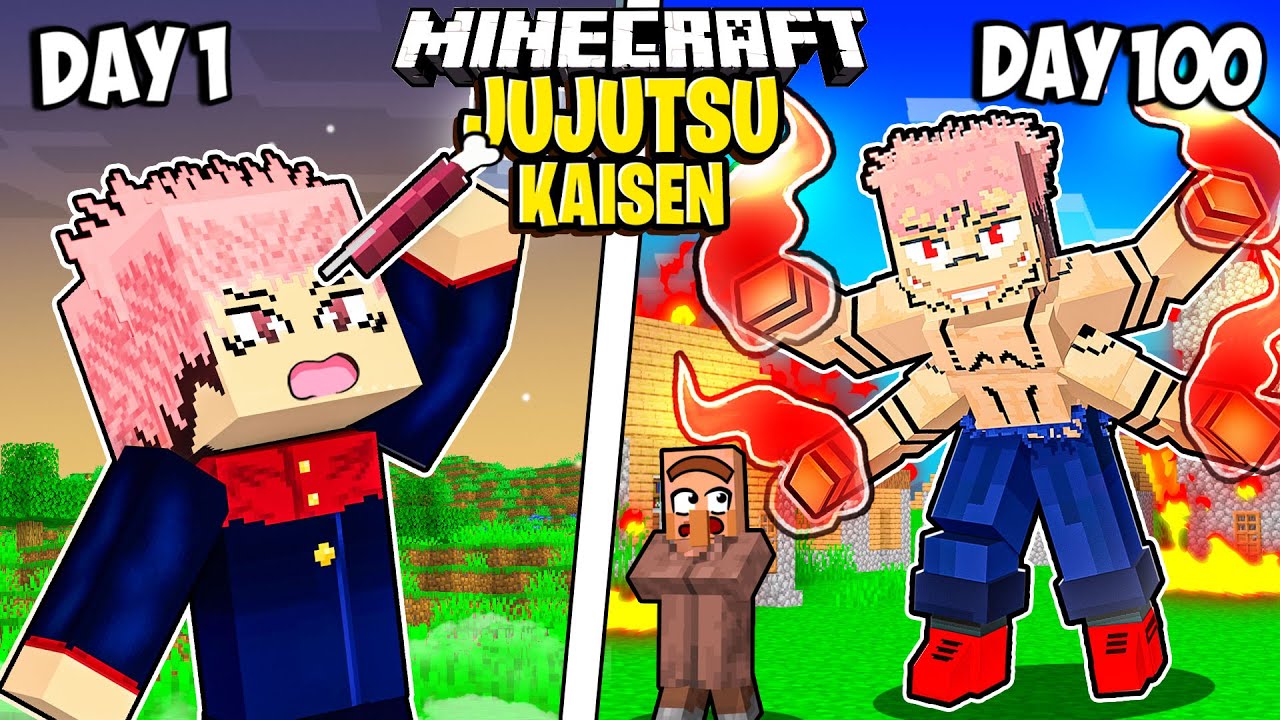 I Survived 100 Days as JUJUTSU KAISEN in Minecraft - Minecraft videos