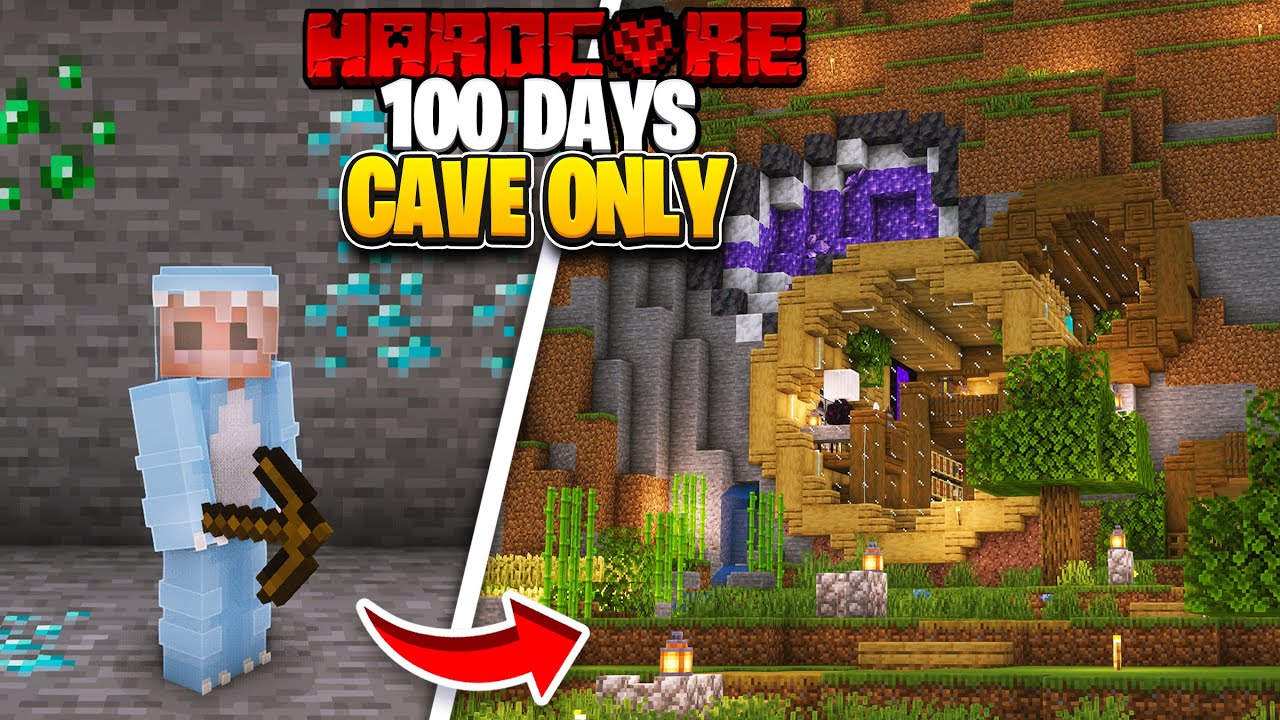 I Survived 100 Days in a CAVE ONLY WORLD in Minecraft Hardcore ...