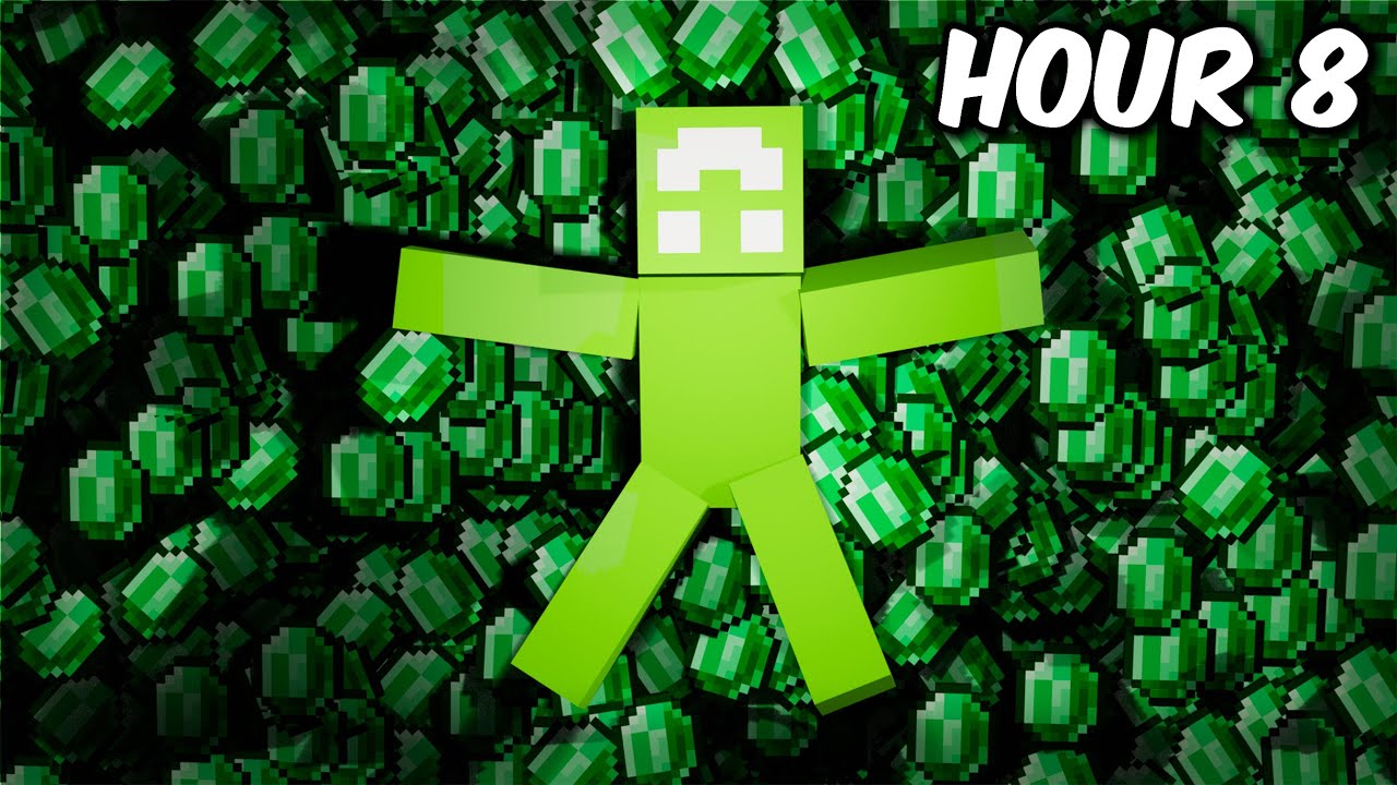 I Survived 24 Hours Only using GREEN in Minecraft - Minecraft videos