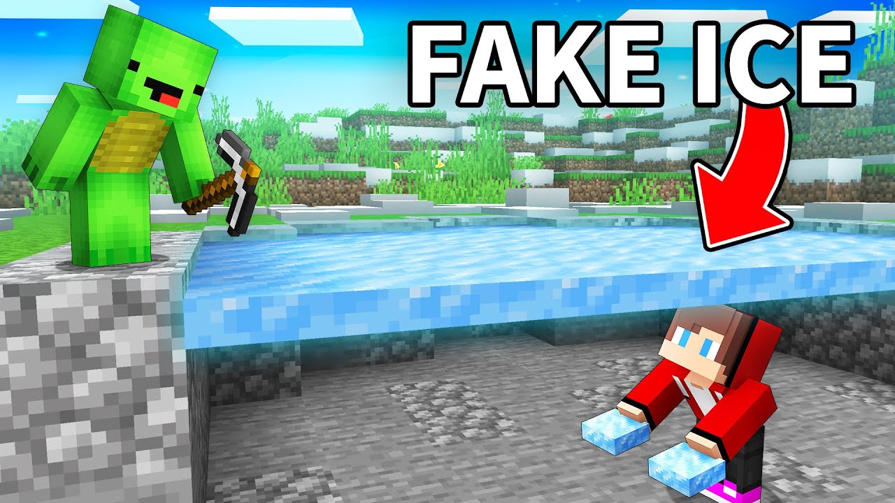 JJ Use FAKE ICE To Prank Mikey in Minecraft (Maizen) - Minecraft videos