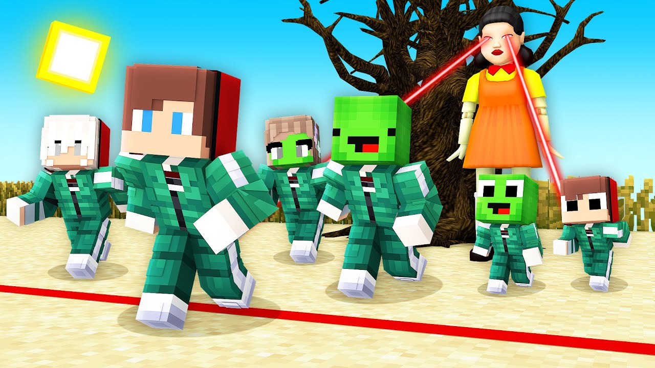 JJ and Mikey Family in SQUID GAME - Maizen Minecraft Animation - Minecraft videos