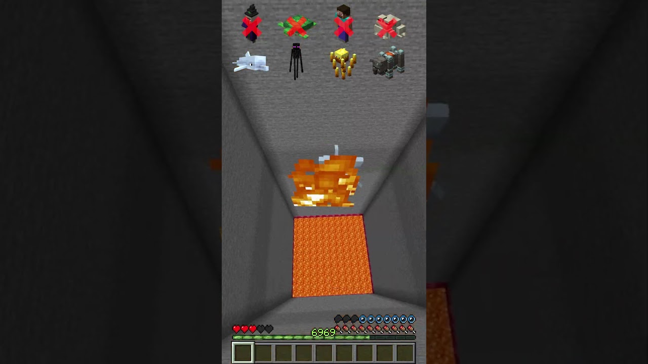 Lava Hole vs Different Mobs #minecraft #meme #shorts - Minecraft videos