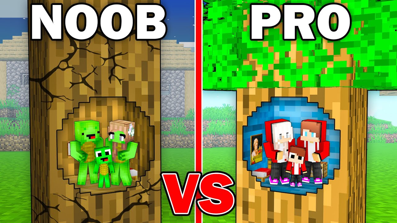 Mikey NOOB vs JJ PRO Family Secret Base Inside a TREE in Minecraft ! - Maizen - Minecraft videos