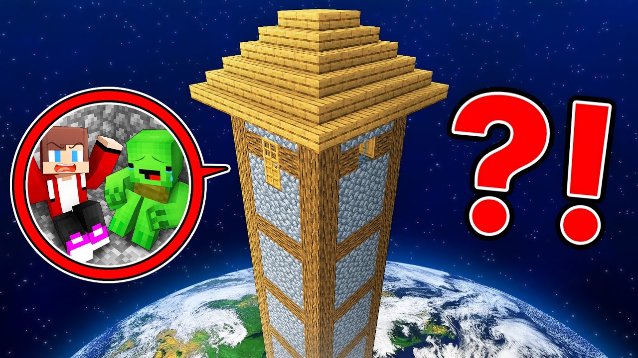 Mikey and JJ Got Stuck On THE TALLEST HOUSE in Minecraft (Maizen) - Minecraft videos