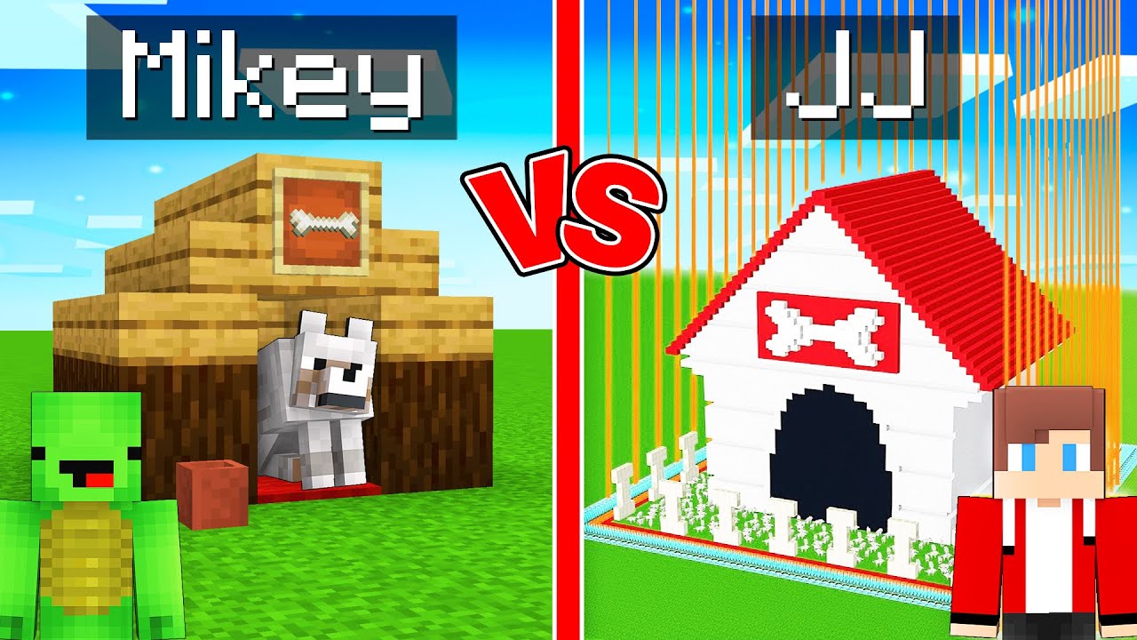 Mikey vs JJ SAFEST DOG HOUSE Build Challenge in Minecraft (Maizen) - Minecraft videos