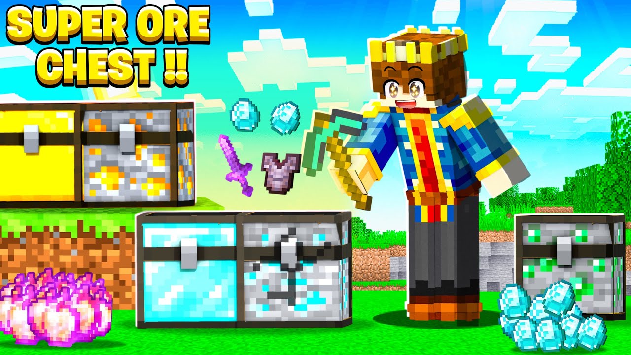Minecraft But YOU HAVE SUPER OP ORES CHEST !! - Minecraft videos
