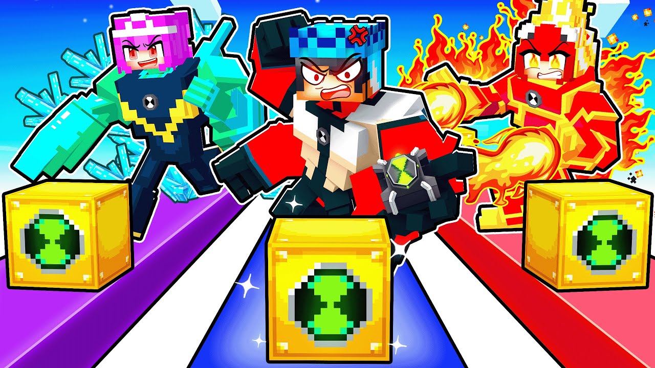 Playing A BEN 10 LUCKY BLOCK RACE in Minecraft! - Minecraft videos