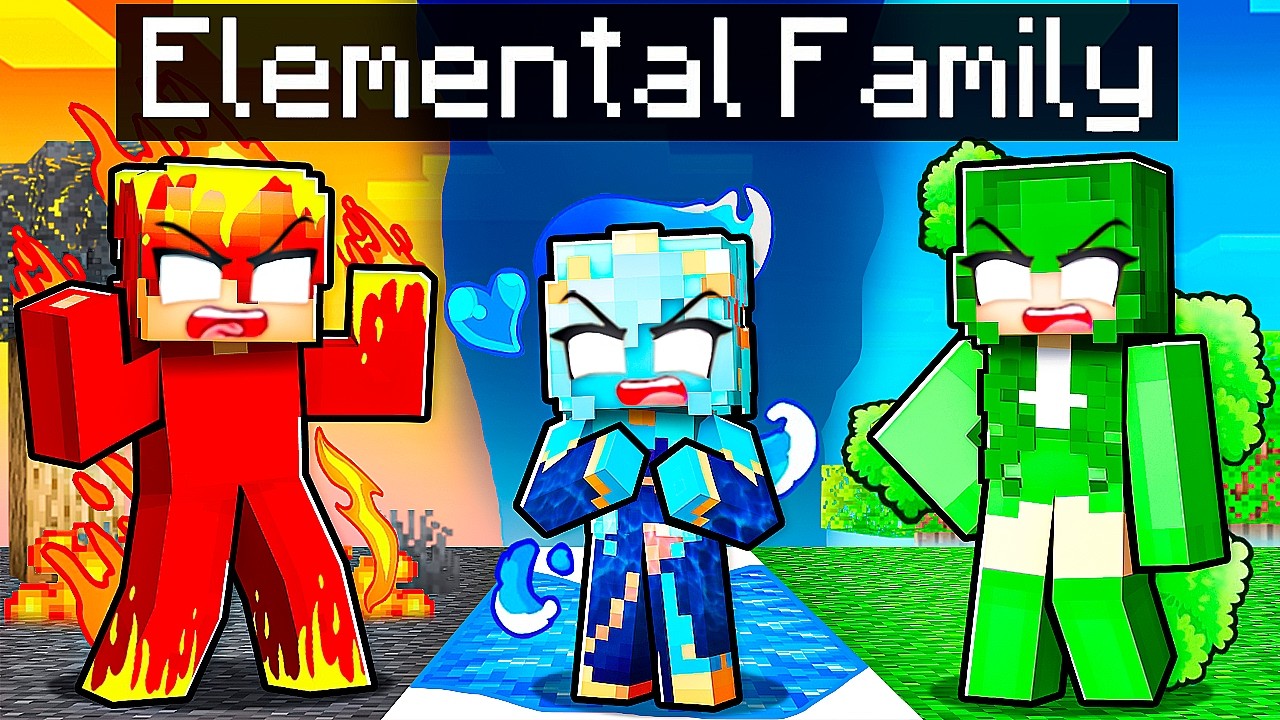 Playing as an ELEMENTAL FAMILY in Minecraft! - Minecraft videos