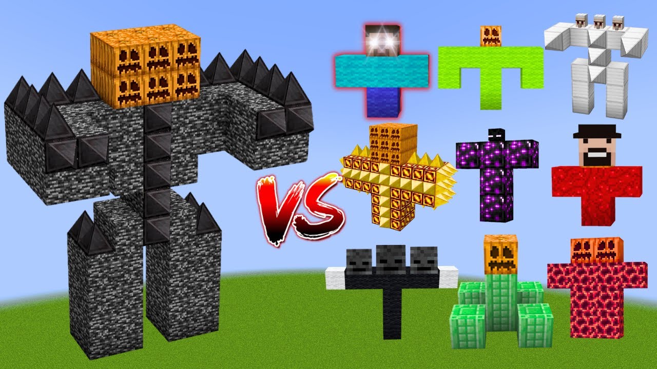 TITAN BEDROCK GOLEM vs All Minecraft Bosses - Minecraft Mob Battle ...