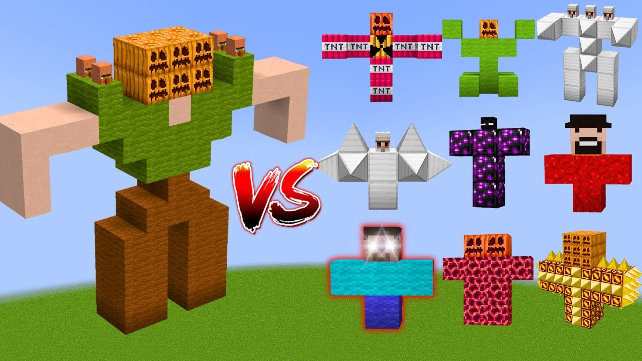 Titan Villager Vs All Minecraft Bosses Minecraft Mob Battle