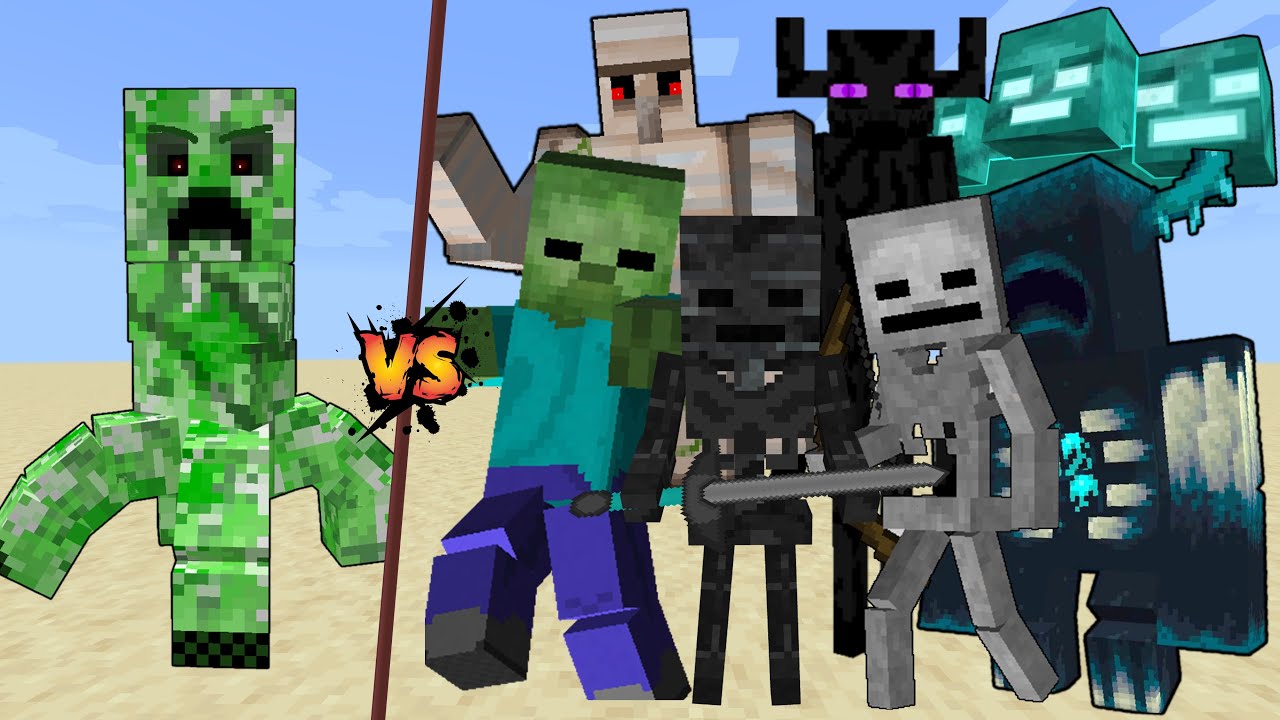 Titan Creeper vs All Titan mobs in Minecraft - Minecraft Mob Battle ...