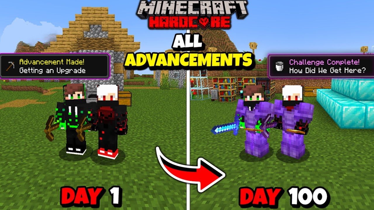 We Completed ALL ADVANCEMENTS In 100 Days In Minecraft Hardcore | Duo ...