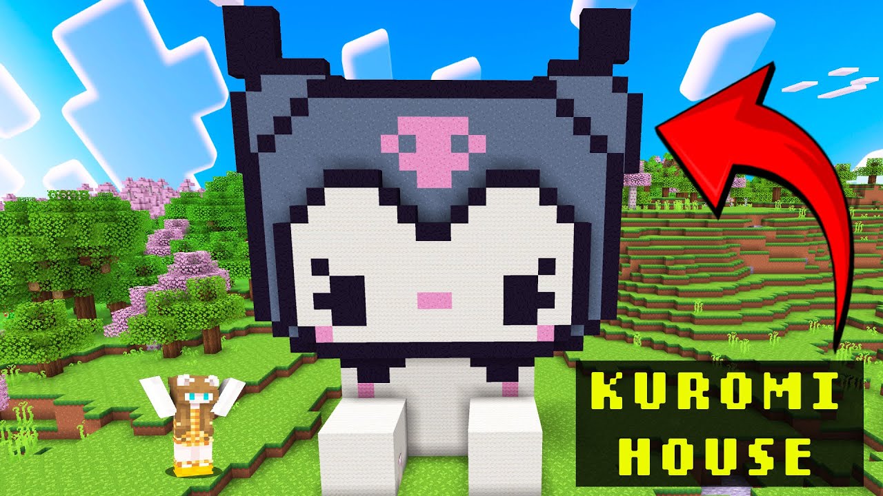 Yasi BUILD Cute KUROMI HOUSE in Minecraft! - Minecraft videos