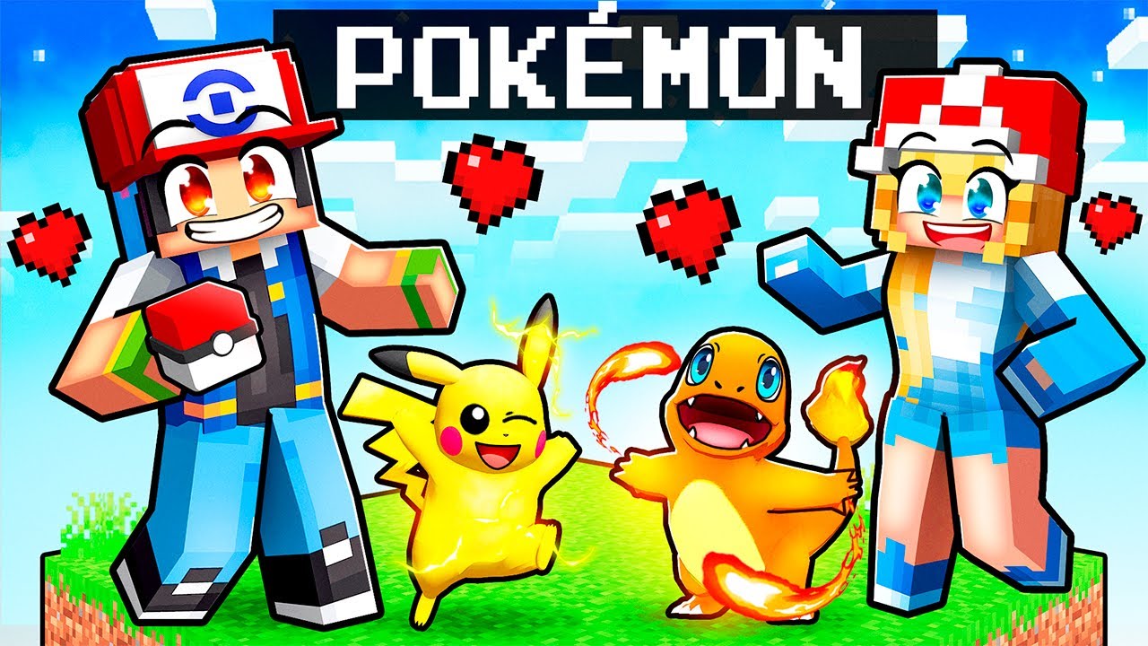 10 Friends on One POKEMON BLOCK in Minecraft! - Minecraft videos