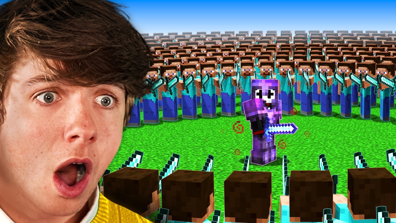 100 Hunters vs Minecraft's Deadliest Player - Minecraft videos