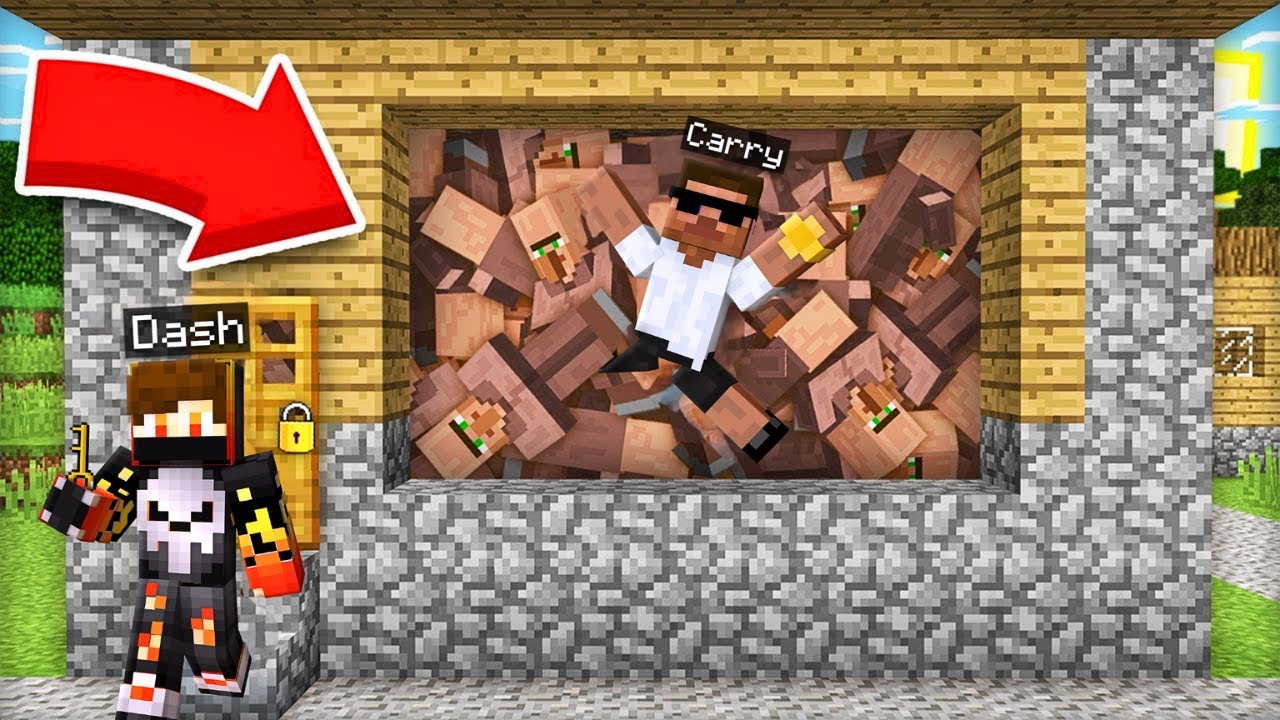 1000 Villagers Enter My House in Minecraft.. - Minecraft videos