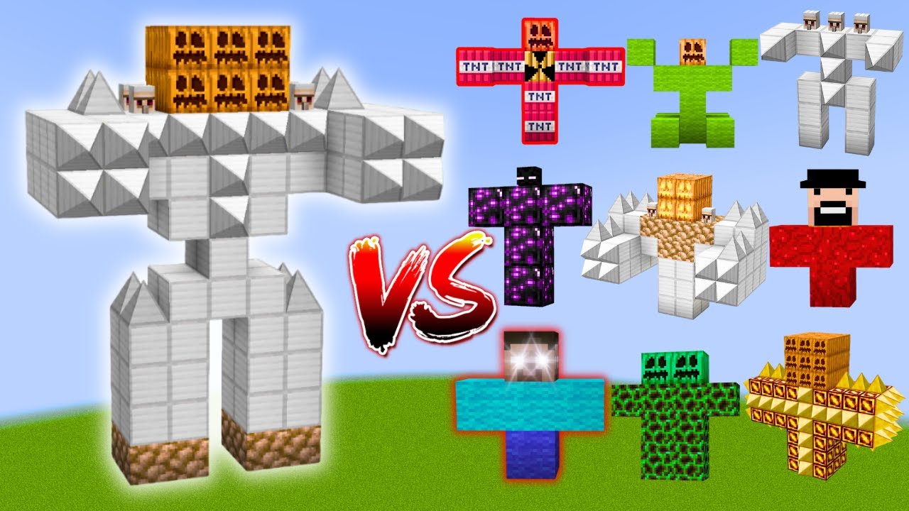 ALPHA TITAN IRON GOLEM vs All Minecraft Bosses - Minecraft Mob Battle ...