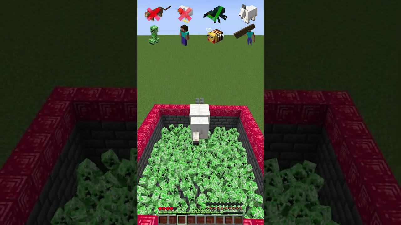 Creeper Pit vs Mobs Explosions #shorts #meme #minecraft - Minecraft videos