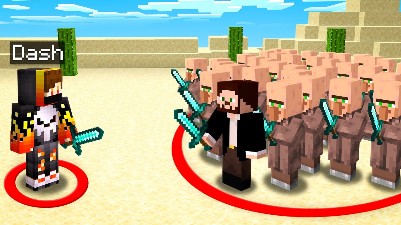 Dash CIRCLE Vs Villagers CIRCLE In Minecraft..... - Minecraft videos