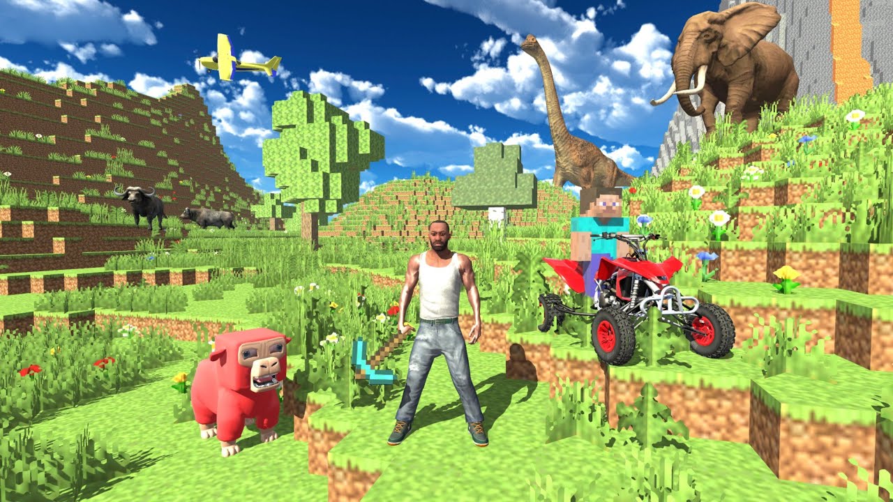 Franklin Play Minecraft Mode - INDIAN BIKES DRIVING 3D - Minecraft videos