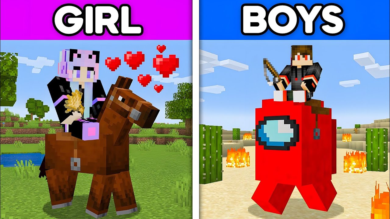 How BOYS vs GIRLS Play Minecraft - Minecraft videos