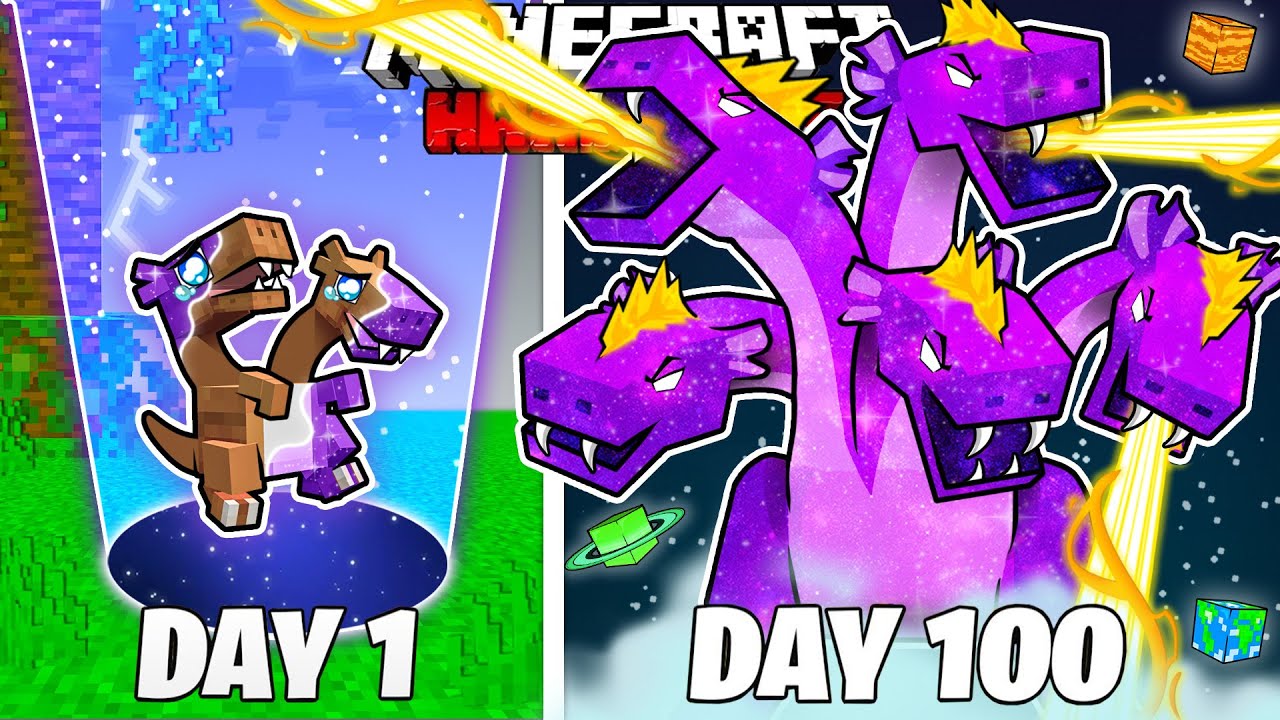 I Survived 100 Days as a COSMIC HYDRA in HARDCORE Minecraft - Minecraft ...
