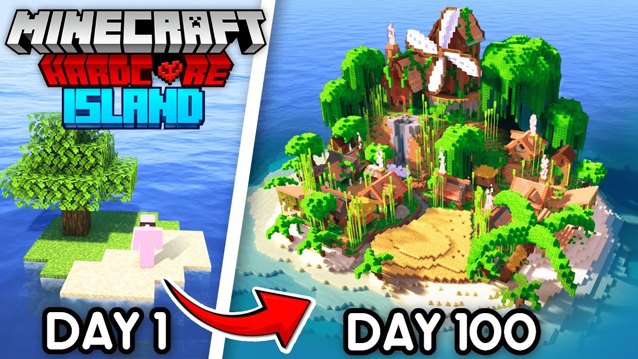 I Survived 100 Days on a Deserted Island in Minecraft Hardcore - Minecraft videos