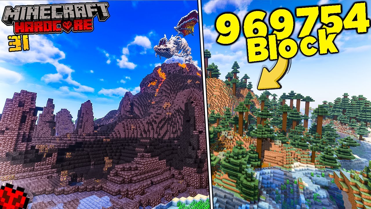 I Transformed TAIGA BIOME Into Dragon Cliff in Minecraft Hardcore ! ( Hindi ) - Minecraft videos