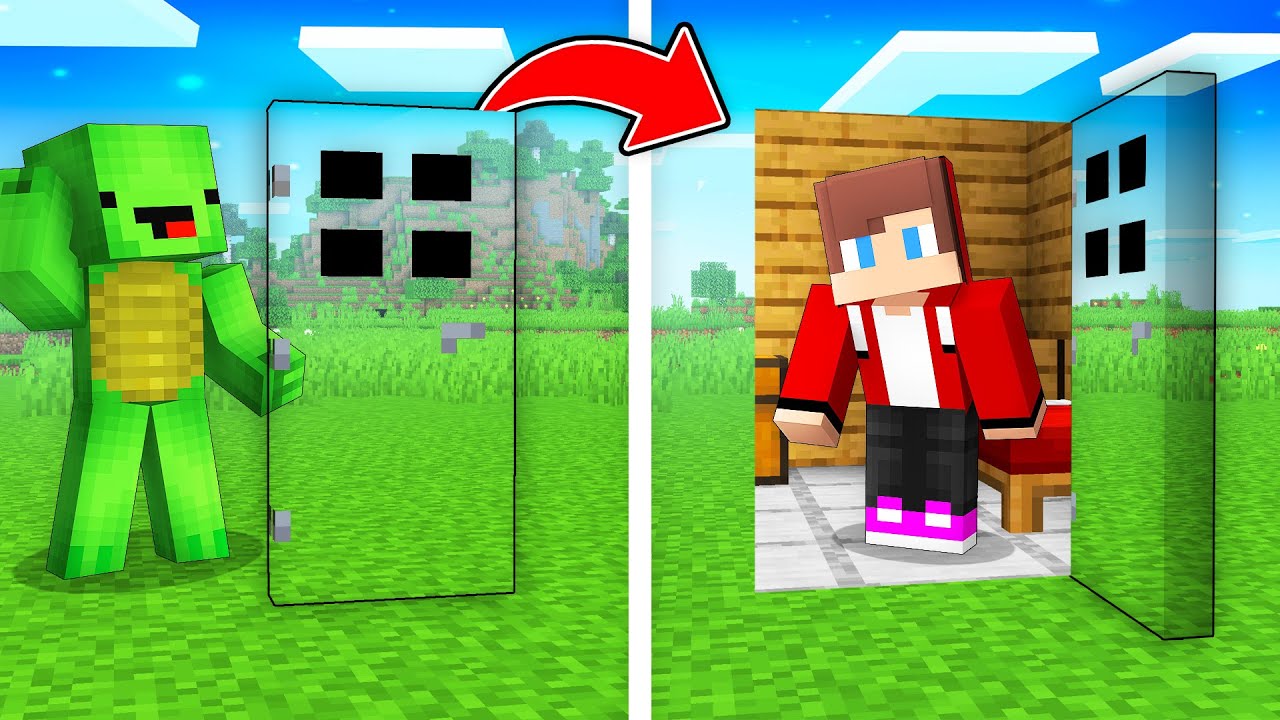 JJ Use FAKE Doors to FOOL Mikey in Minecraft (Maizen) - Minecraft videos