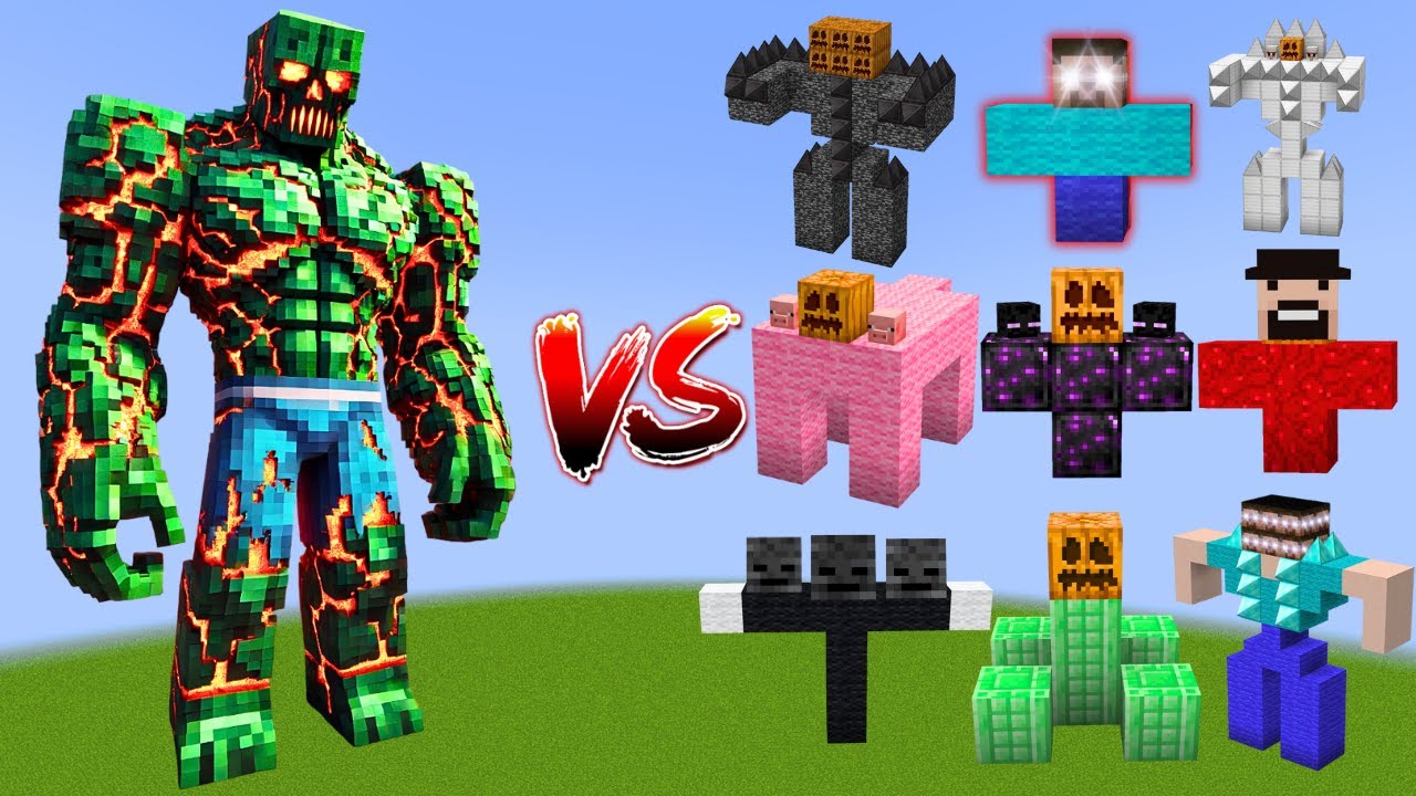 LAVA MUTANT ZOMBIE vs All Minecraft Bosses - Minecraft Mob Battle ...